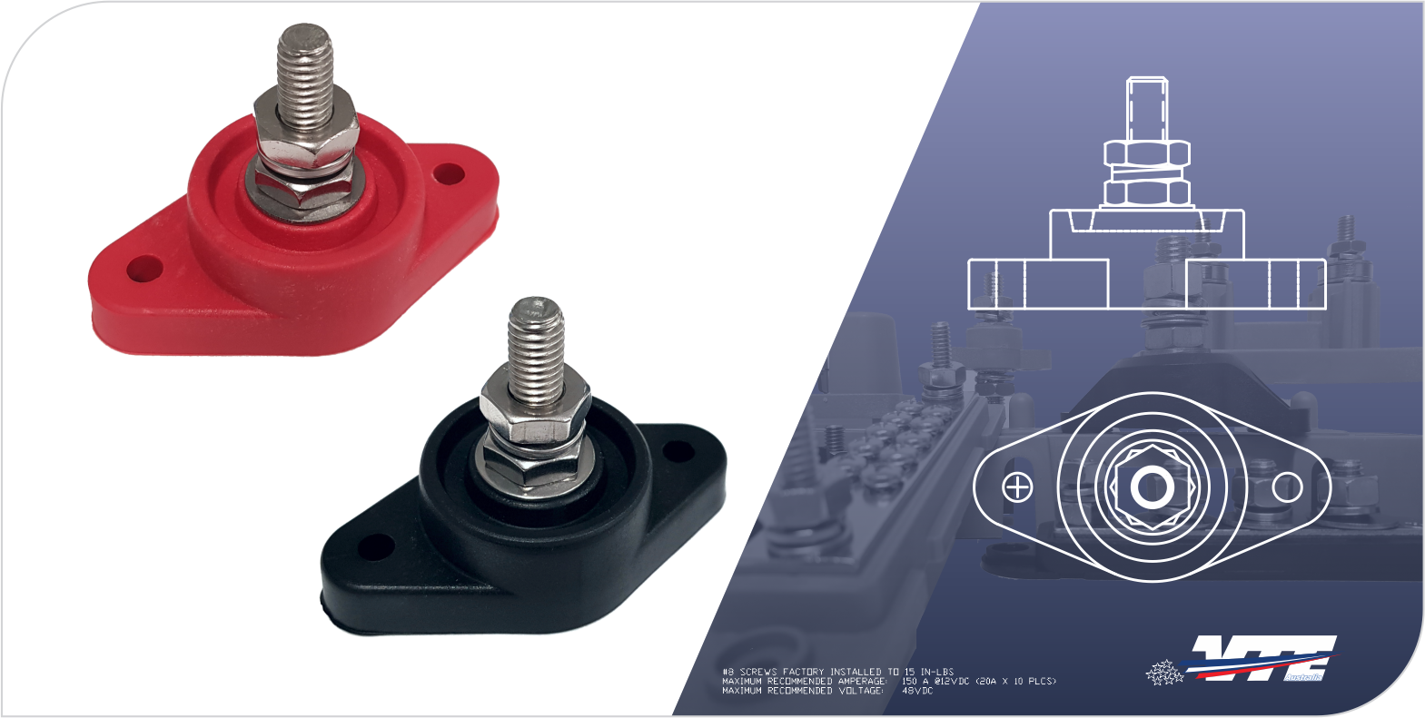 Power Distribution Post – 1 Point Large Base – VTE Australia